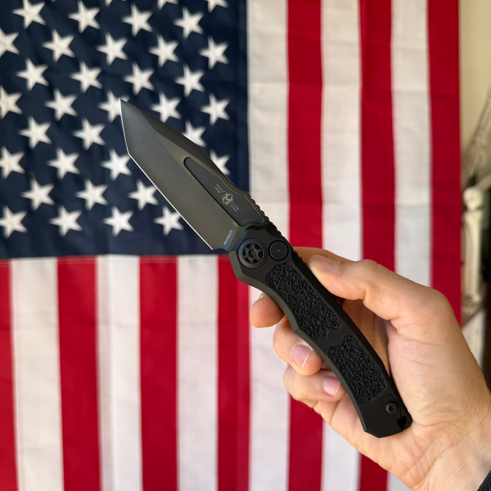 Heretic Wraith V4 Tanto Knife – Black Tactical Aluminum Chassis, DLC M ...