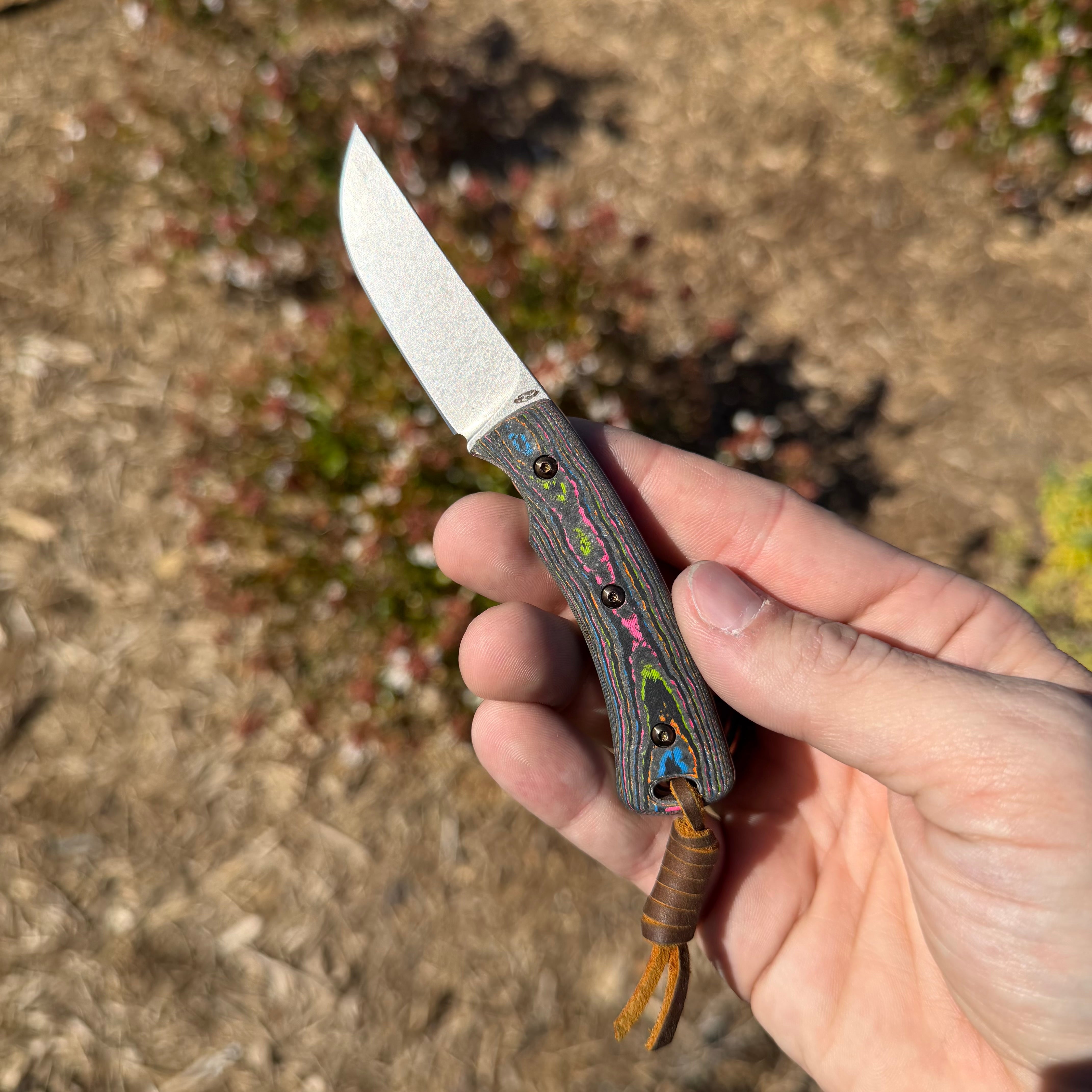 TRM TAGALONG 80’s CamoCarbon Fixed Blade, 2.4″ Blade, Made in USA ...