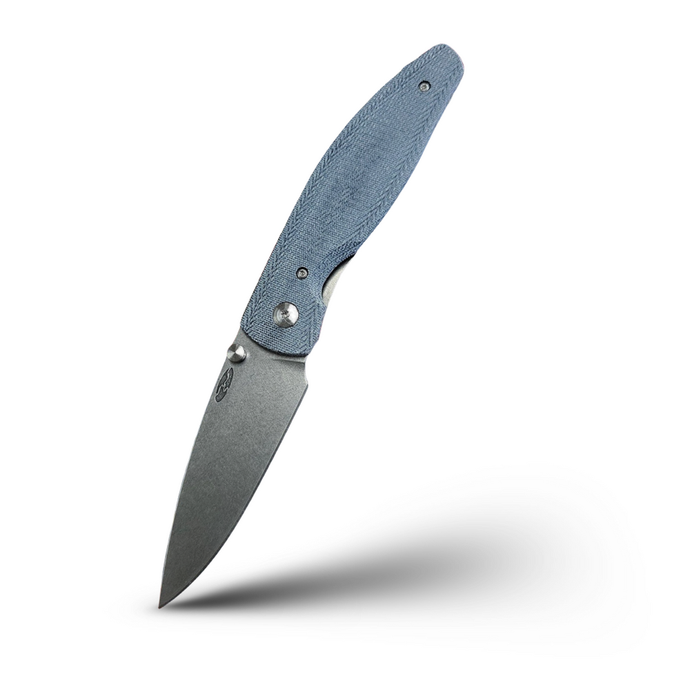 TRM ATOM LL Knife, Denim Micarta 3D Scales, 3.5″ MagnaCut Blade, Made ...