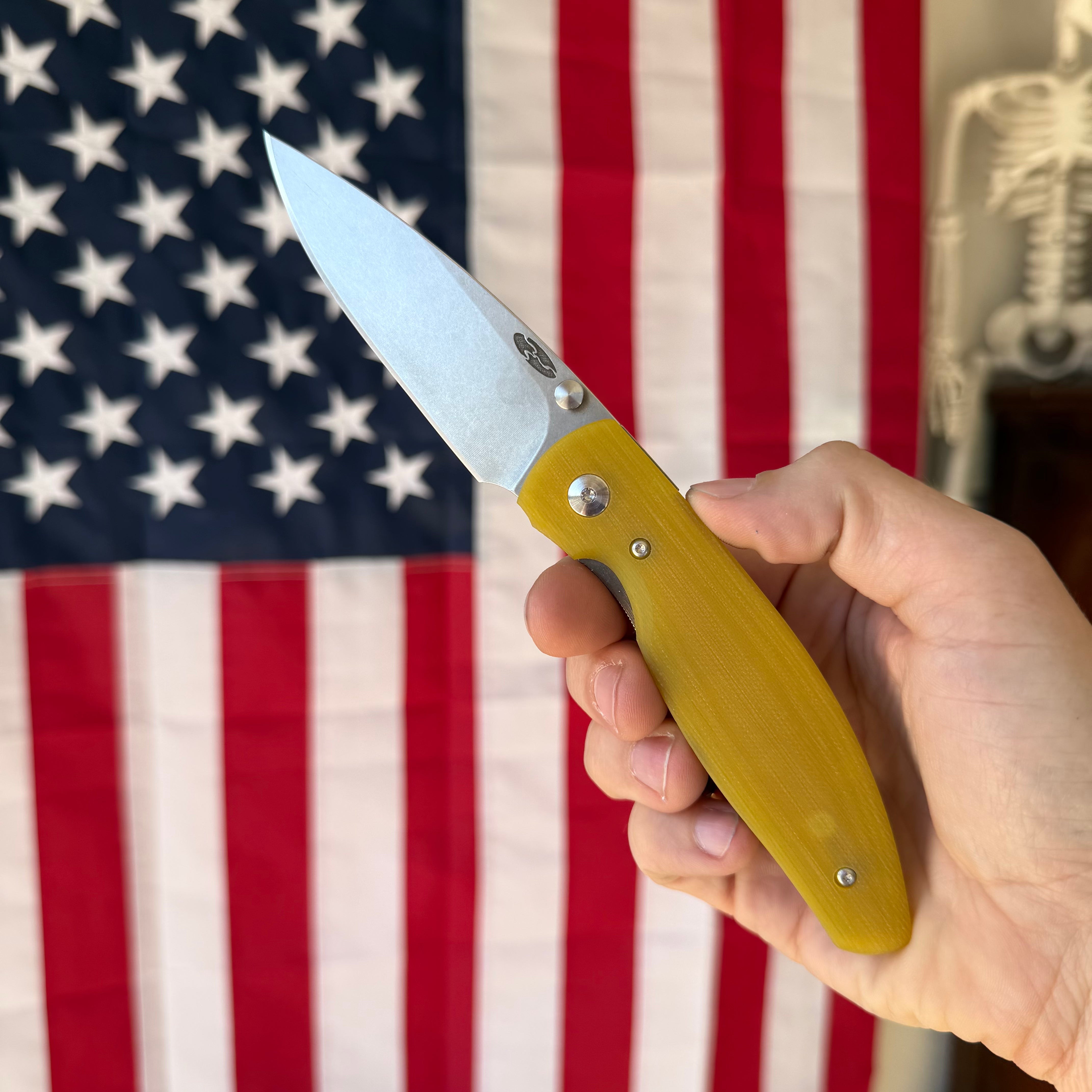 TRM ATOM Knife - Amber Ale G10 Handle - CPM MagnaCut Blade - 3.45 inch ...