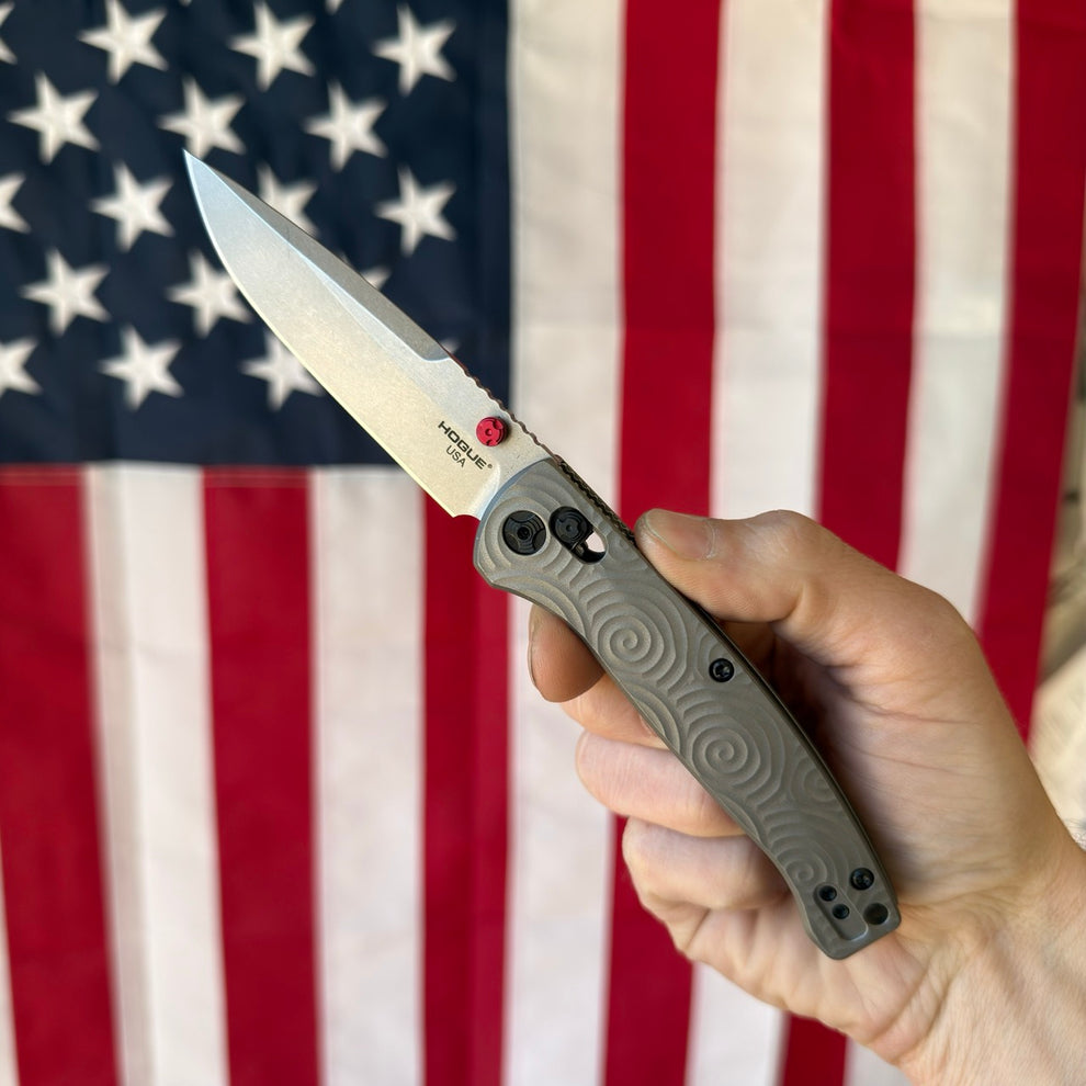Hogue Mysto Collector Series 3.4″ Clip Point Knife, Titanium Handle, M ...